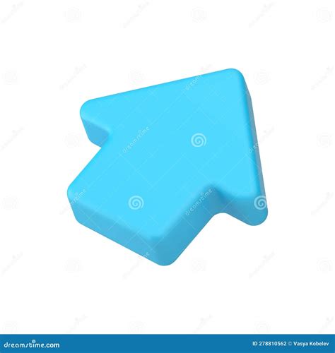 Arrow Up Right Diagonal Direction Blue Isometric Perspective Pointer 3d Icon Realistic Vector