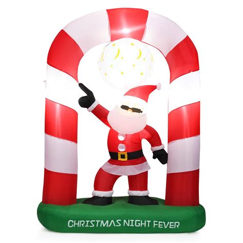 Costway 7 5 Ft Christmas Inflatable Lighted Santa Claus Stand On