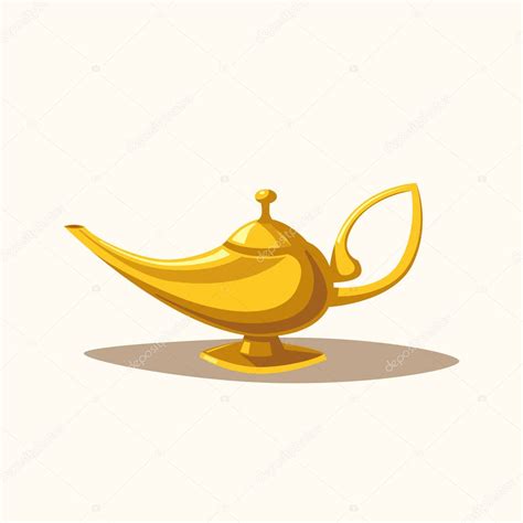 Lámpara Mágica Dorada Una Fábula Dibujos Animados Vector Ilustración 2023