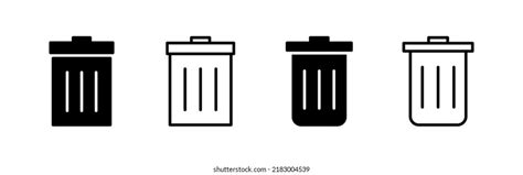 Trash Icon Vector Trash Can Icon Stock Vector Royalty Free 2183004539 Shutterstock