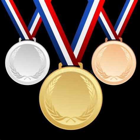 Grupo Das Medalhas Vazias Do Ouro Do Prata E As De Bronze Da Concessão