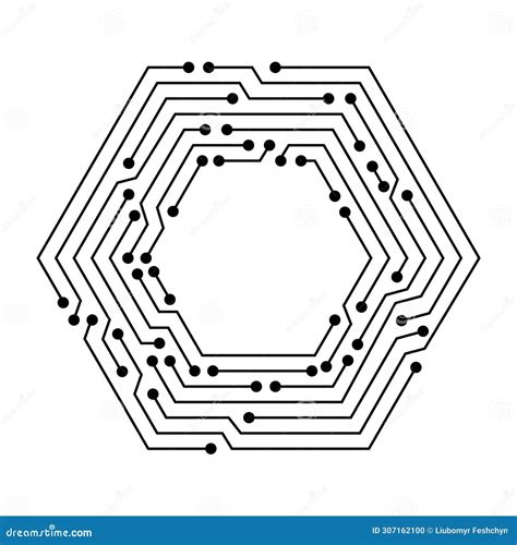 Circuit Board Circle Frame Abstract Digital Round Frame Hardware