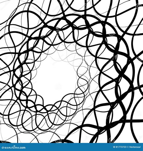 Random Squiggly Squiggle Lines Intersecting Vector Illustration