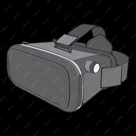 가상 현실 헤드셋 색칠 드로잉 벡터 스케치 스타일로 그린 가상 현실 헤드셋 색칠 가상 현실 헤드셋 트레이너 템플릿 개요 벡터