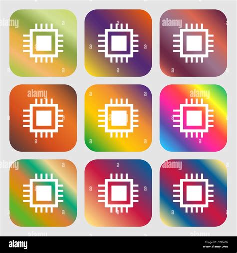 Central Processing Unit Icon Technology Scheme Circle Symbol Nine