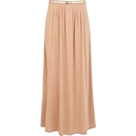 River Island Beige Jersey Belted Maxi Skirt Maxi Skirt Women Clothes