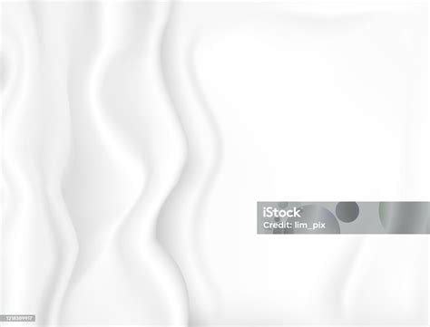 추상 배경 그런 지 실크 또는 새틴 Light 와 그림자의 흰색 직물 물결 모양의 주름 벡터 0명에 대한 스톡 벡터 아트 및