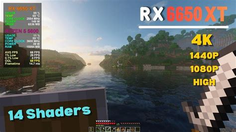 Rx 6650 Xt Ryzen 5 5600 Minecraft 1 20 4k 14 Shaders Youtube