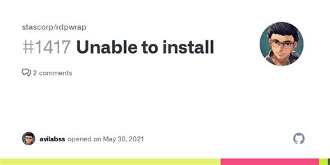 Unable To Install · Issue 1417 · Stascorprdpwrap · Github
