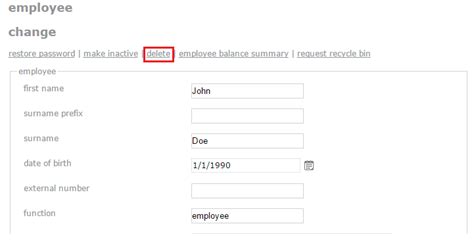 Delete Employee Leavedays Support