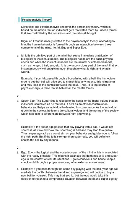 Psychoanalytic Theory Sigmund Freud Is Closely Related To The Psychoanalytic Theory According