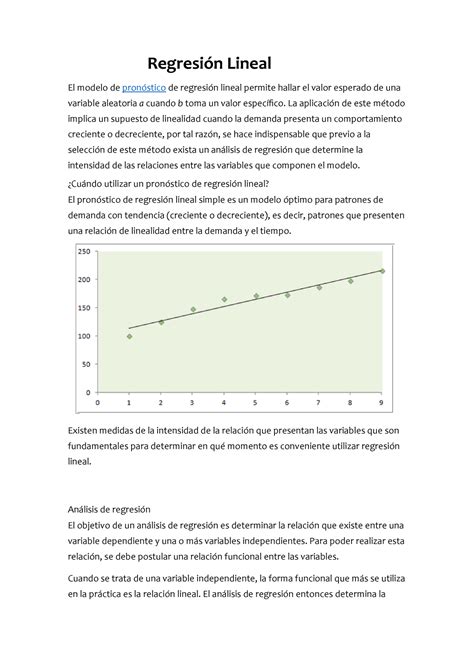 Tarea 1 Regresion lineal y ejercicios Regresión Lineal El modelo de