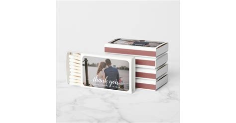 Modern Simple Photo Elegant Wedding Matchboxes Zazzle