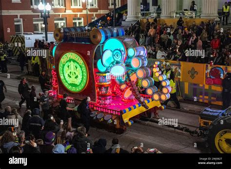 Paradegoers Are Seen During The Krewe Of Orpheus Mardi Gras Parade In