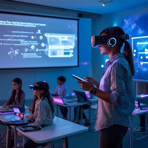 Premium Photo Students Studying Technology In Modern Classrooms