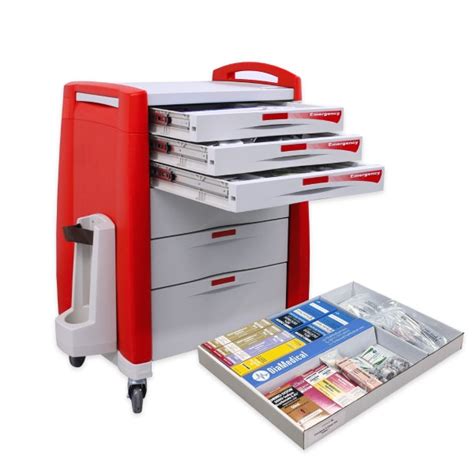 Simlabsolutions Simulated Loaded 6 Drawer Emergency Crash Cart