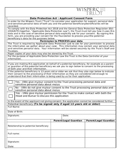 Site6430consent Data Protection Act Applicant Consent Doc