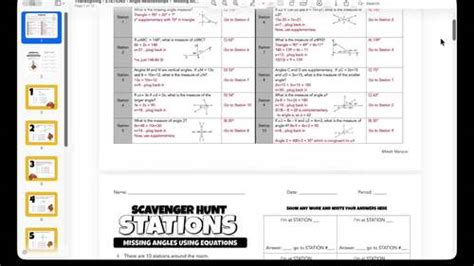 Complementary Supplementary Vertical Angles Solving Equations Thanksgiving