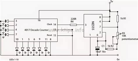 Led Chaser Circuit Using 4017 Decade Counter Diy Led Chaser