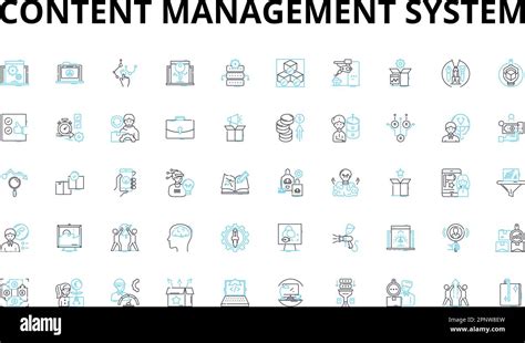 Content Management System Linear Icons Set Database Interface Template Plugins Widgets