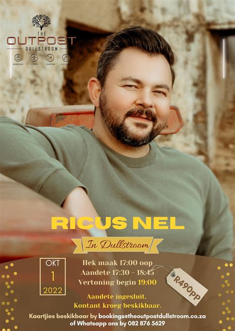 Ricus Nel Die Bekende Sanger Is The Outpost Dullstroom
