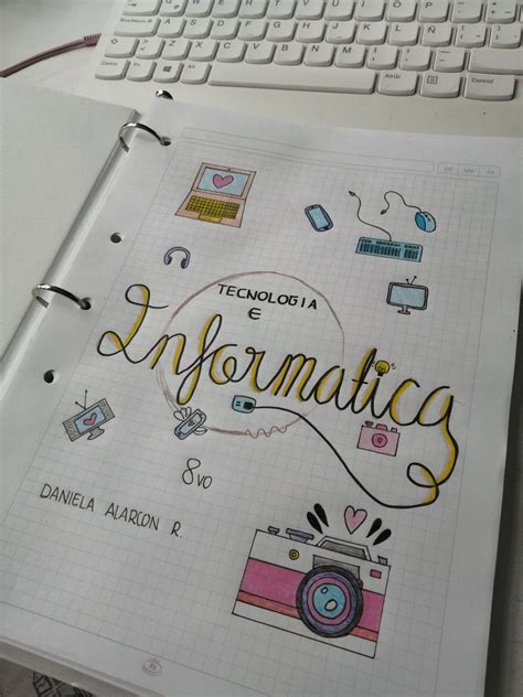 Decoración Para Informática Portada De Cuaderno De Dibujos Hacer