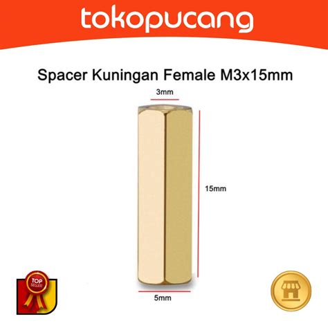 Jual Spacer Female PCB Kuningan M X Mm Hexagonal Tiang Kaki Besi Pcb Shopee Indonesia