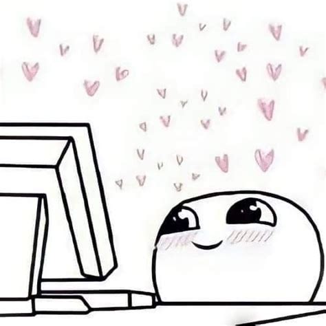 Cute Computer Drawing With Hearts