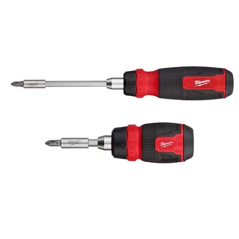 Milwaukee 14 In 1 Ratcheting Multi Bit Screwdriver With 8 In 1 Ratcheting Compact Multi Bit