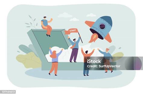 만화 출시 새로운 비즈니스 프로젝트 플랫 벡터 일러스트 디자인에 대한 스톡 벡터 아트 및 기타 이미지 디자인 벡터 사람들 Istock