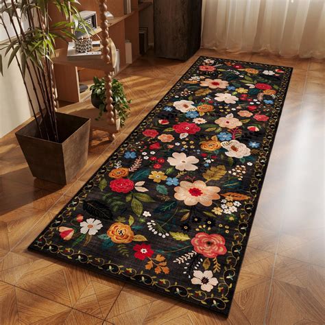 Lahome Floral Runner Rug For Hallways 26x8 Kitchen