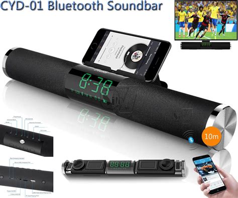 Multimedia Speakers CYD Subwoofer Bluetooth Sound Bar With LED Clock