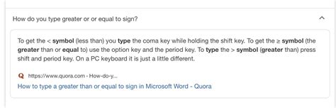 How To Type Greater Than Or Equal To Symbol