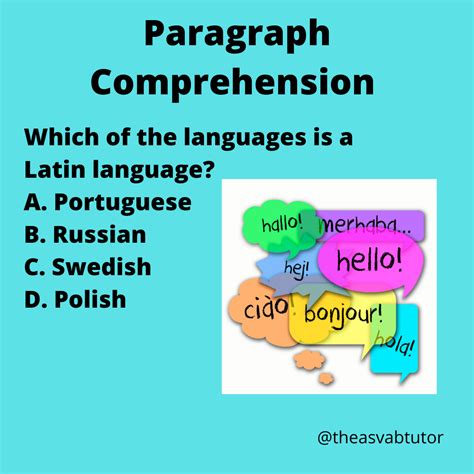The ASVAB Tutor Presents A Question On Identifying Latin Languages