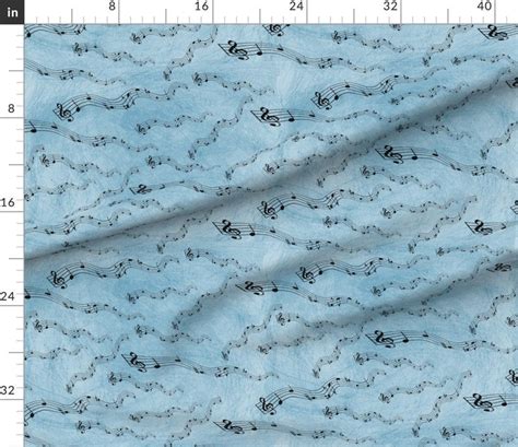 Song Fabric Music Notes Blue By Themadcraftduckie Song Etsy