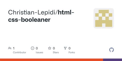 GitHub Christian Lepidi Html Css Booleaner