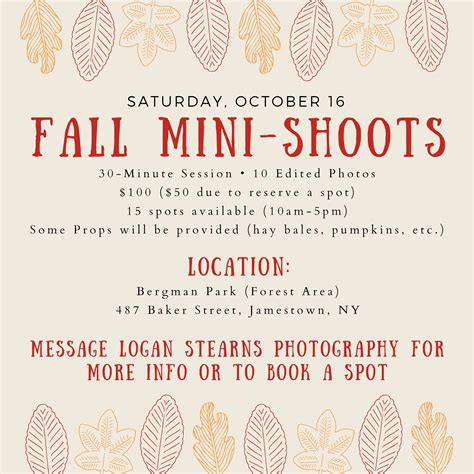 Fall Mini Shoot Registration Logan Stearns Photography