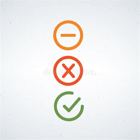 set check mark and cross quiz correct and wrong answers stock vector