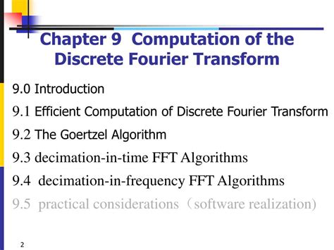 PPT Chapter 9 Computation Of The Discrete Fourier Transform