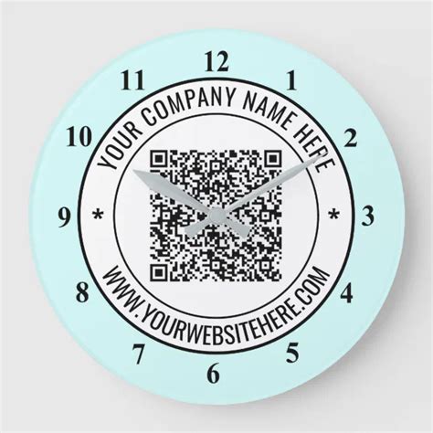 Qr Code And Custom Text Your Promotional Clock Zazzle