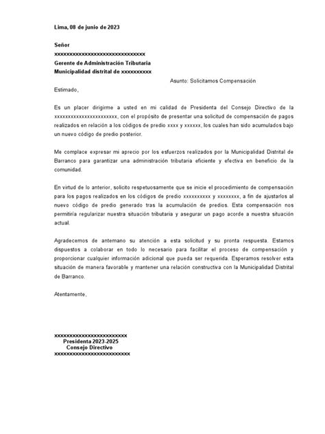Solicitud De Compensación 01 Pdf
