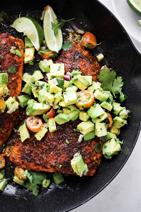 Chili Lime Baked Salmon With Avocado Salsa Fettys Food Blog