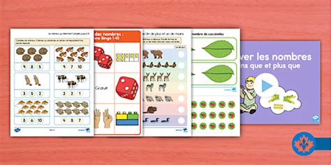 Comparing Numbers More Less Than Activity Pack B French