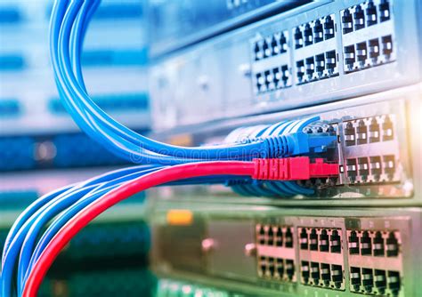 Network Switch And Ethernet Cables Stock Photo Image Of Link Interface