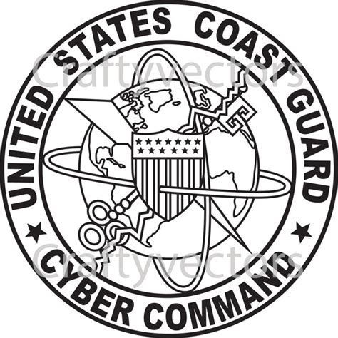 Coast Guard Cyber Command Badge Vector File Crafty Vectors
