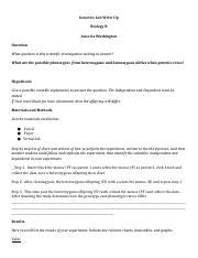 Copy Of Genetics Lab Write Up 1 Docx Genetics Lab Write Up Biology B Aneecia Washington