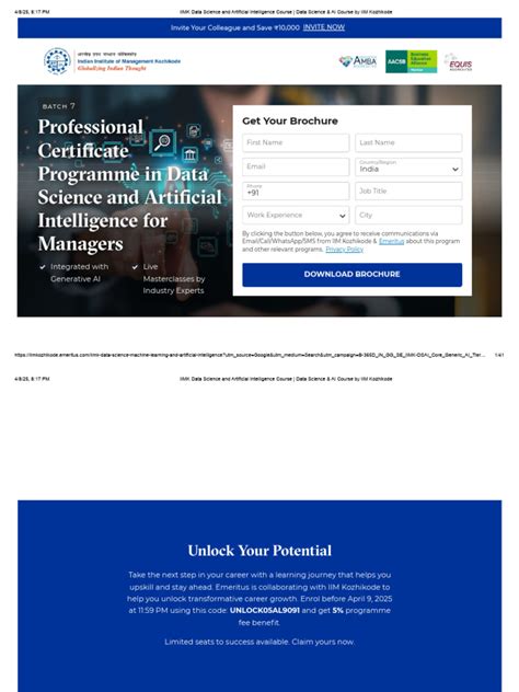 Iimk Data Science And Artificial Intelligence Course Data Science