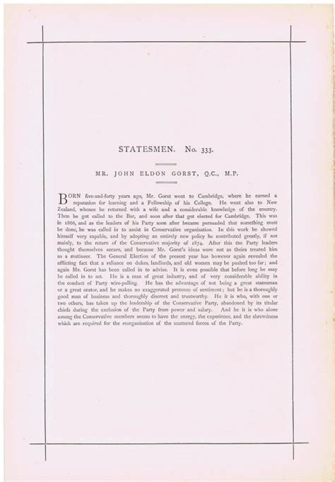 John Eldon Gorst Original Vanity Fair Print Medals And Memorabilia