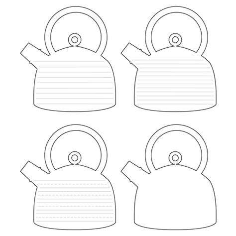 Stovetop Kettle Shaped Writing Template Free Printable Papercraft Templates