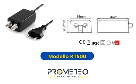 Alimentatore Per Amplificatore Antenna TV 12V 500Ma Con Connettori F